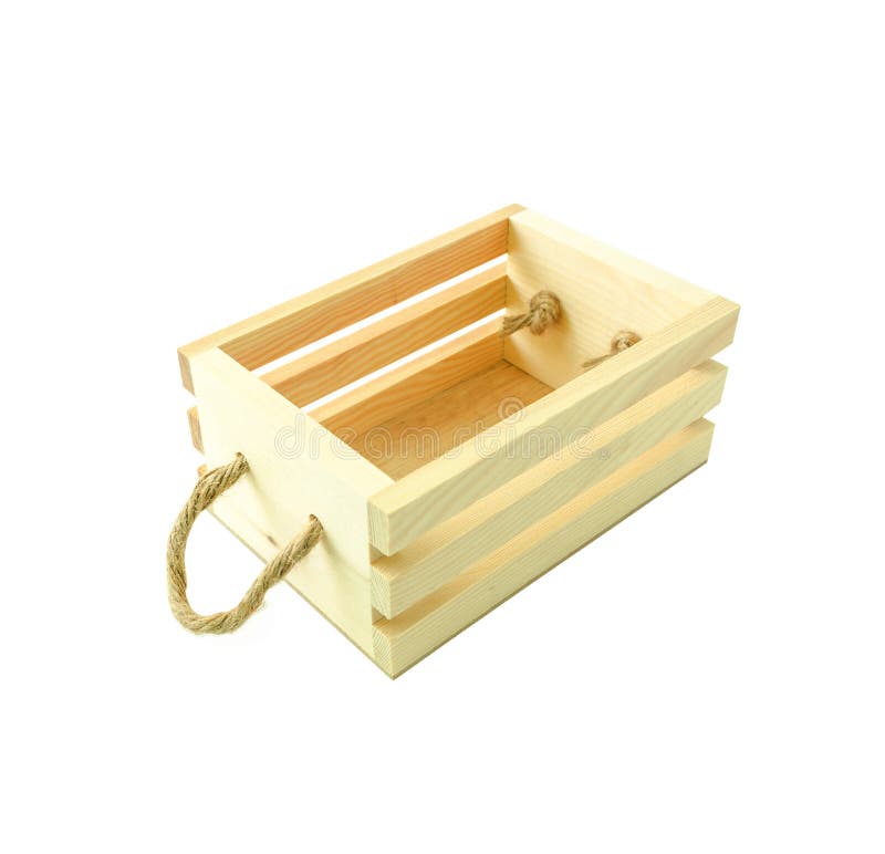 Empty Wood Box Isolated on White Background with Clipping Path Stock ...