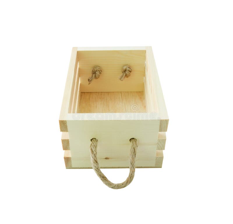 Empty Wood Box Isolated on White Background with Clipping Path Stock ...