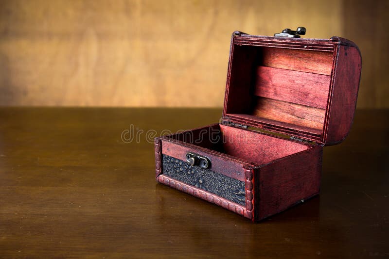 Empty Wood Box on the Table Stock Image - Image of treasure, concept ...