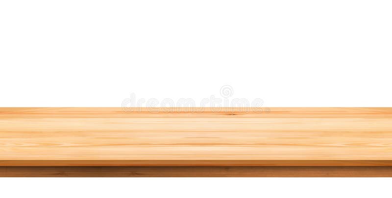 Empty Wood Counter or Wooden Table Isolated on White Background with ...