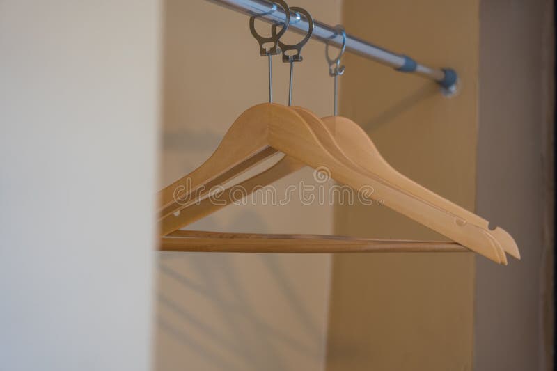 Empty Hangers on Clothes Rack Stock Image - Image of simplicity ...
