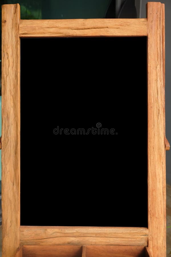 Empty wood menu easel stock photo. Image of blank, chalk - 85468332