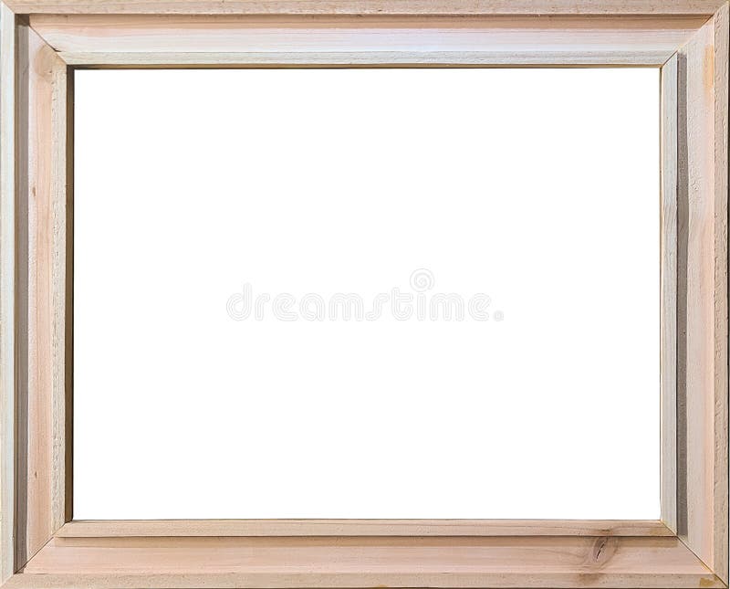 Empty Wood Photo Frame with Grooved Face Stained a Light Brown Stock ...