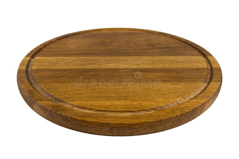 Empty Wood Plate Isolated on White Background Stock Photo - Image of ...