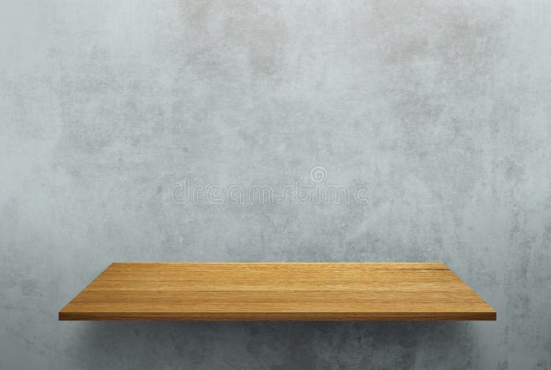 Empty Wood Shelf on Loft Style Wall Texture Stock Illustration ...