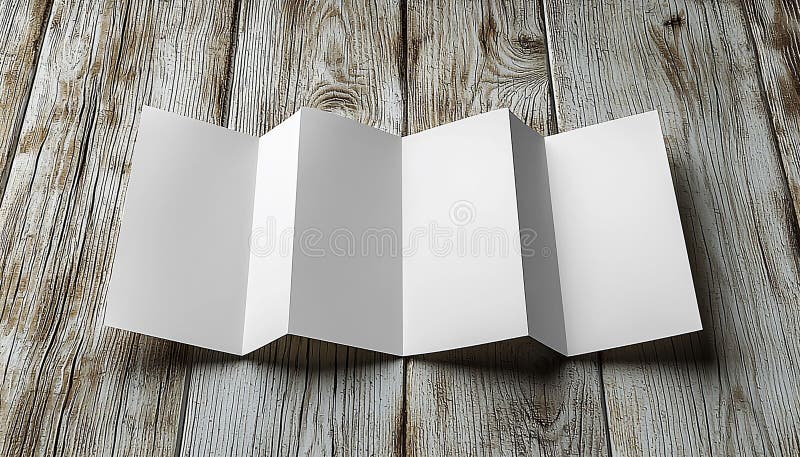 Empty Wood Table with Clean Paper Brochure Packet Generated by AI Stock ...