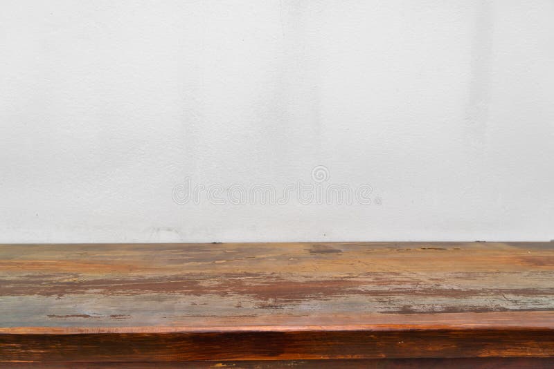 Empty Wood Table in Coffee Shop Stock Image - Image of space, desk ...