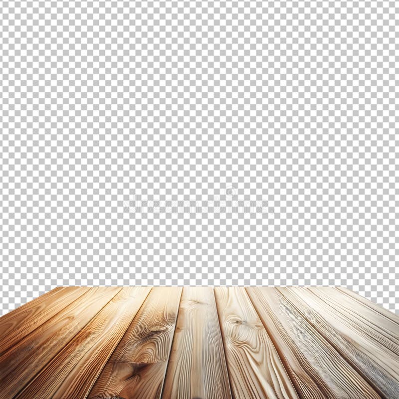 Empty Wood Table Surface Vertical Planks Isolated on Transparent ...