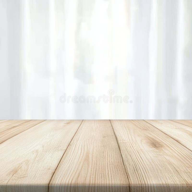 Empty Wood Table Top on Blur Background, Product Display, Vector ...