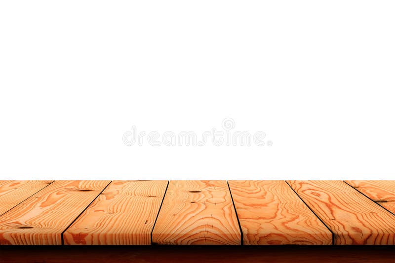 Empty Wood Table Top Isolated White Background Stock Photo - Image of ...