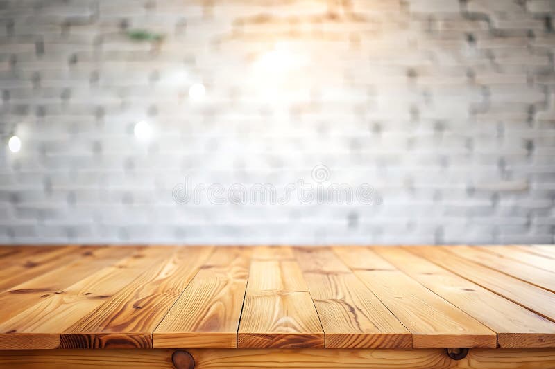 Empty Wood Tabletop or Counter with Display Product. Blur Image of ...