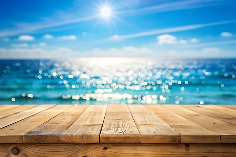 Empty Wood Tabletop or Counter with Display Product. Blur Image of ...