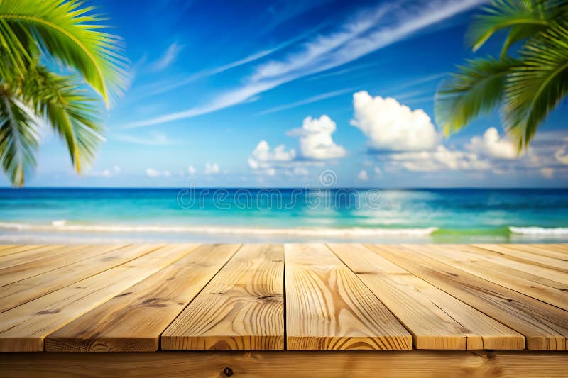 Empty Wood Tabletop or Counter with Display Product. Blur Image of ...