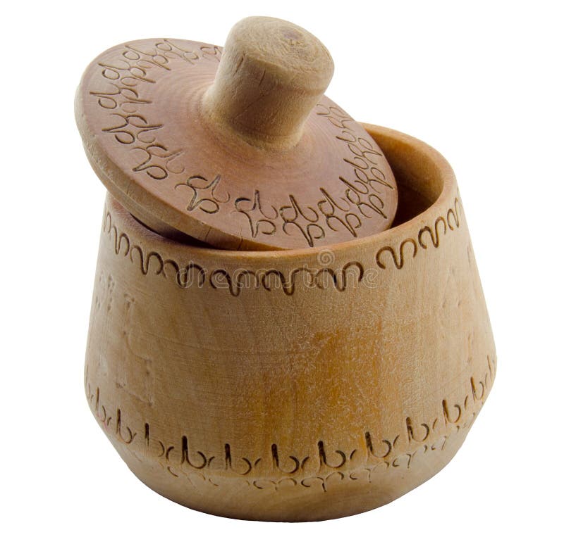 Empty Wood Wooden Salt Container Bowl Isolated Stock Image - Image of ...