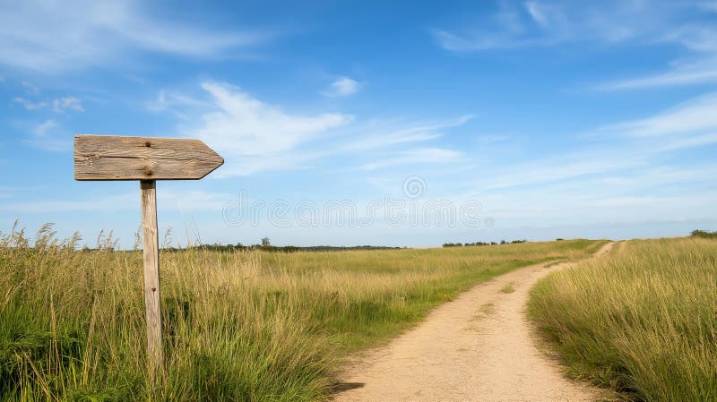 Empty Wooden Arrow Sign Indicating Direction Along a Path through ...