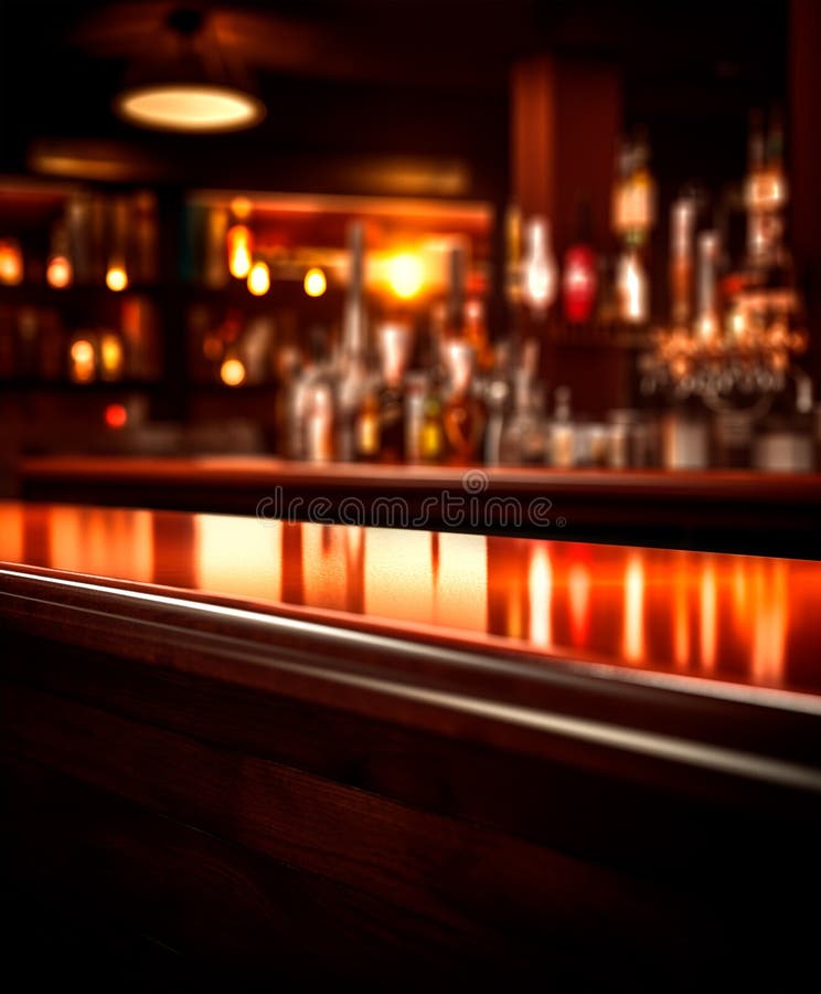 Empty Wooden Bar Counter with Copy Space Stock Photo - Image of beer ...