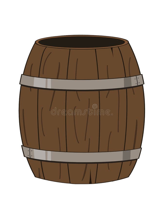 Empty wooden barrel stock vector. Illustration of brown - 104036731