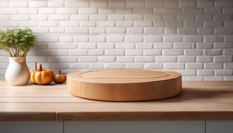 Empty Wooden Base on Kitchen Table Stock Illustration - Illustration of ...