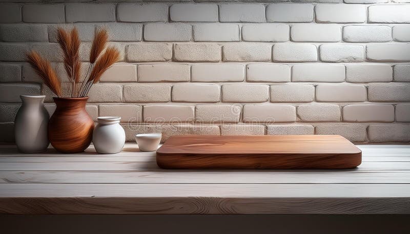 Empty Wooden Base on Kitchen Table Stock Illustration - Illustration of ...