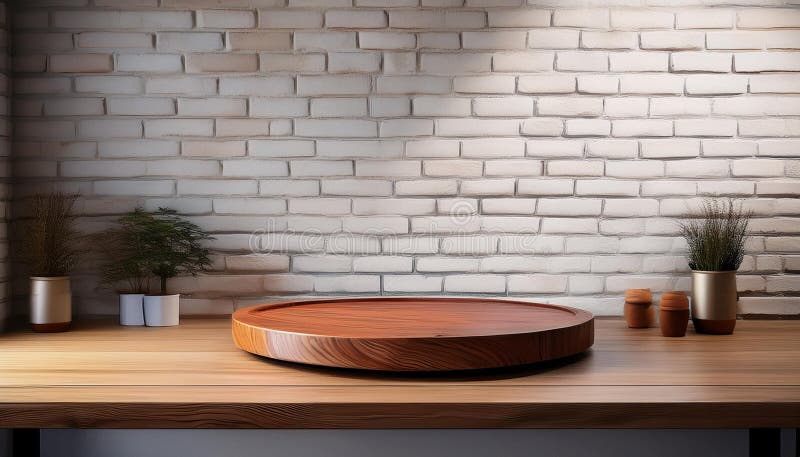 Empty Wooden Base on Kitchen Table Stock Illustration - Illustration of ...