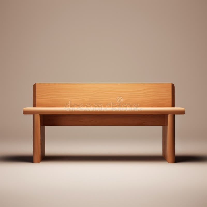 An Empty Wooden Bench on a Minimal Background Stock Illustration ...