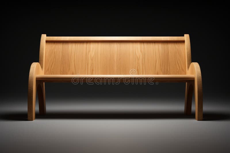 An Empty Wooden Bench on a Minimal Background Stock Illustration ...