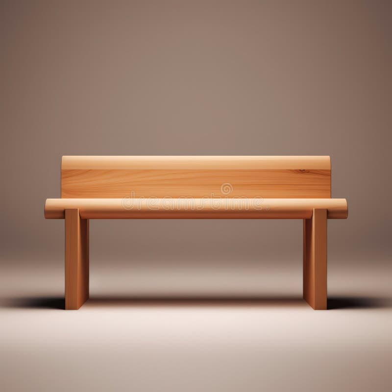 An Empty Wooden Bench on a Minimal Background Stock Illustration ...