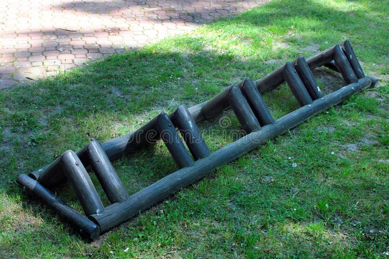 Empty Wooden Bike Stand in a Park Stock Image - Image of transportation ...