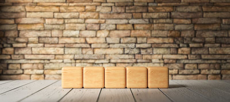 Empty Wooden Blocks For Own Text - 3D Rendered Illustration Stock ...