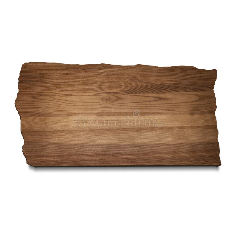 Empty Wooden Board Isolated on White. Mockup for Design Stock Image ...