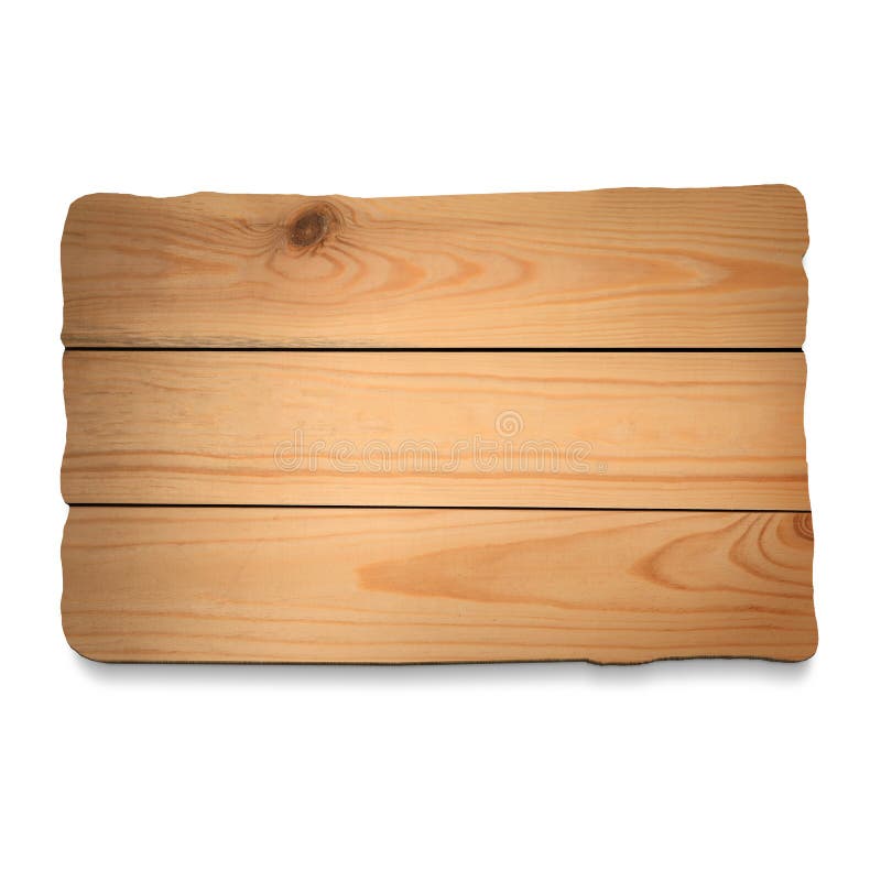 Empty Wooden Board Isolated on White. Mockup for Design Stock Image ...