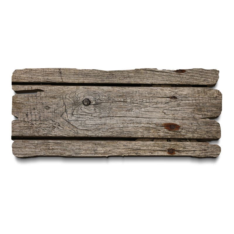 Empty Wooden Board Isolated on White. Mockup for Design Stock Photo ...