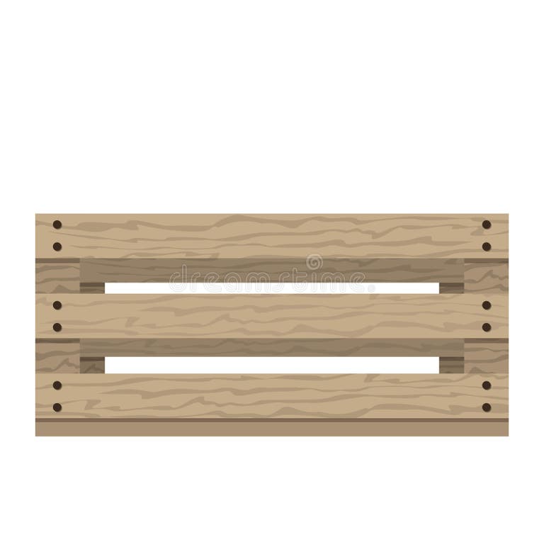 Empty Wooden Box Container Cartoon Illustration Stock Vector ...