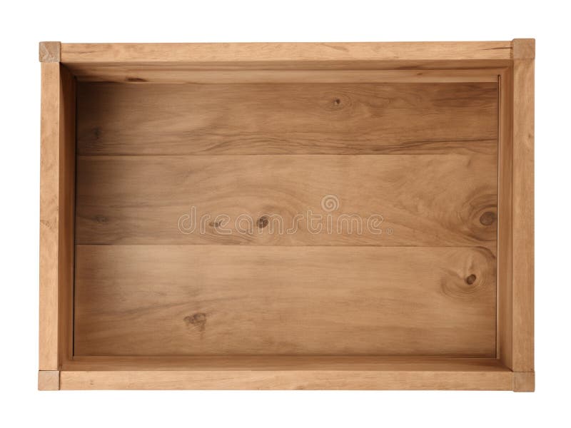 Empty Wooden Box Isolated on White Stock Image - Image of layout, case ...