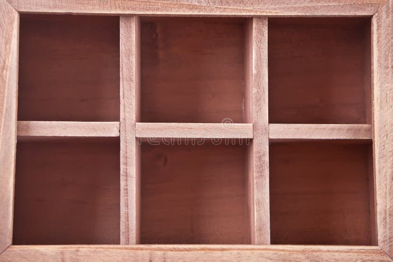 A Empty Wooden Box with Sections , Top View Stock Photo - Image of ...