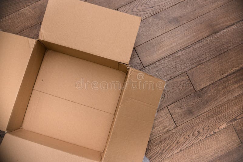 Empty Wooden Box on the Table Stock Image - Image of object, pallet ...