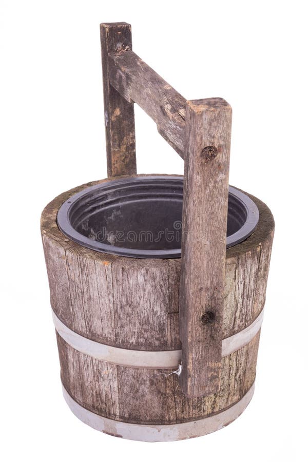 Empty wooden bucket stock photo. Image of hobby, potted - 34873278