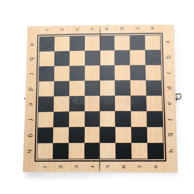 Empty Wooden Checkerboard Isolated on White, Top View Stock Image ...
