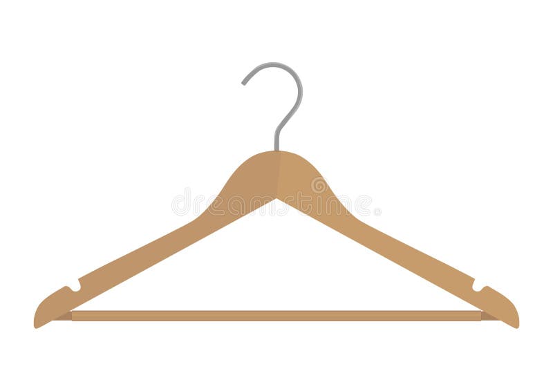 Empty Wooden Clothes Hanger. Vector. Stock Vector - Illustration of ...