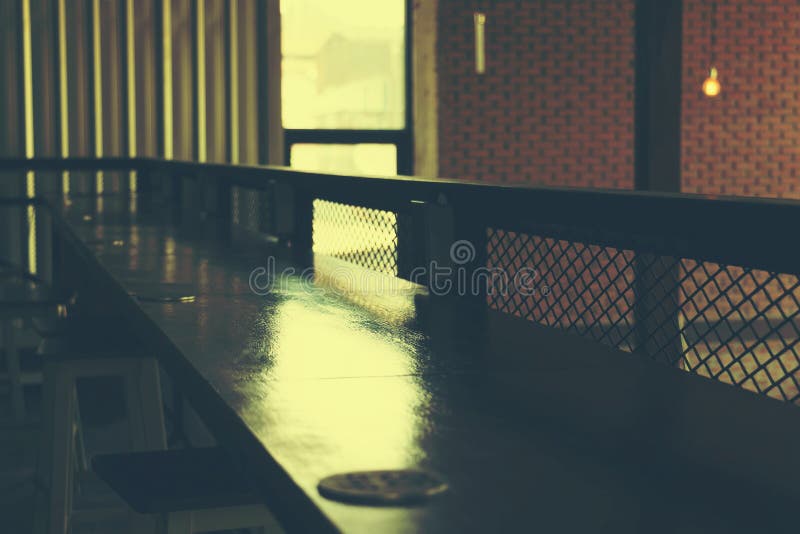 Empty wooden counter bar stock image. Image of empty - 70588813