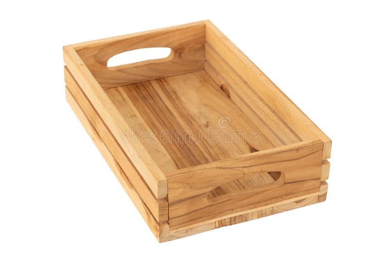 Empty Wooden Crate Box Isolated on White Stock Image - Image of stack ...
