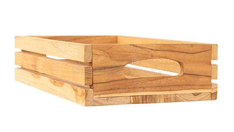 Empty Wooden Crate Box Isolated on White Stock Image - Image of stack ...