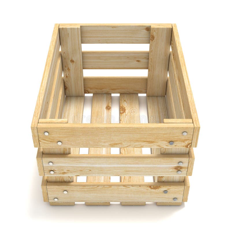Empty Wooden Crate. Top View. 3D Stock Illustration - Illustration of ...