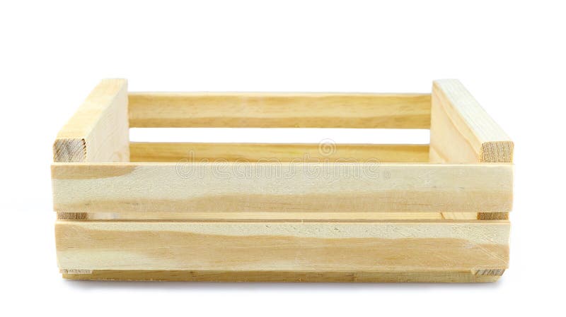 Empty Wooden Crate Isolated on White Stock Photo - Image of miniature ...