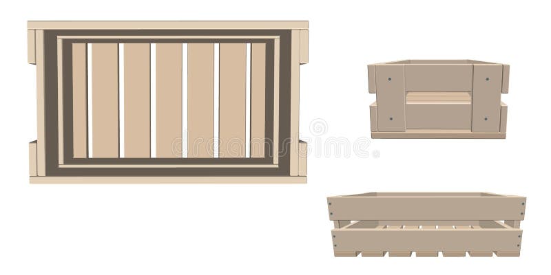 Empty Wooden Crate. Vector Outline Illustration Stock Vector ...