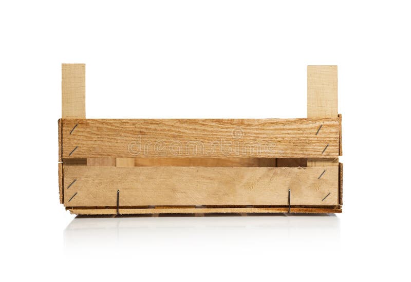 Empty Wooden Crate Isolated on White Stock Photo - Image of white ...