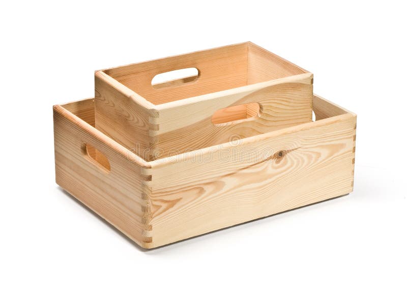 Empty Wooden Crate Isolated Stock Image - Image of shipment, case: 91555635