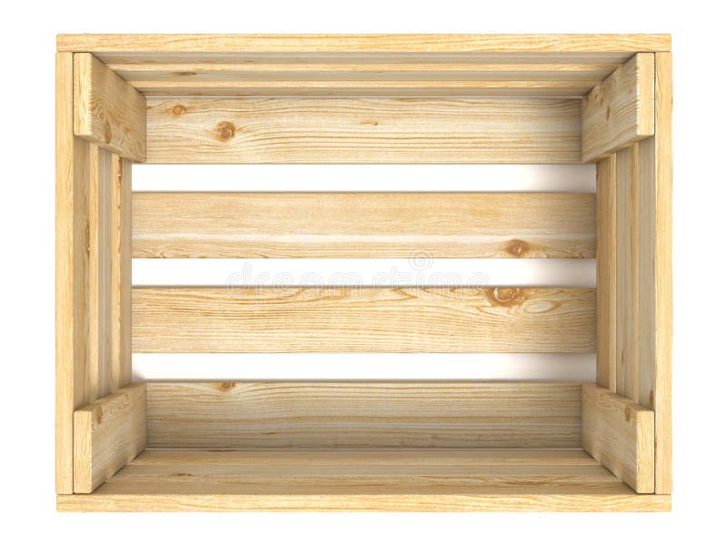 Empty Wooden Crate. Top View Stock Illustration - Illustration of crate ...