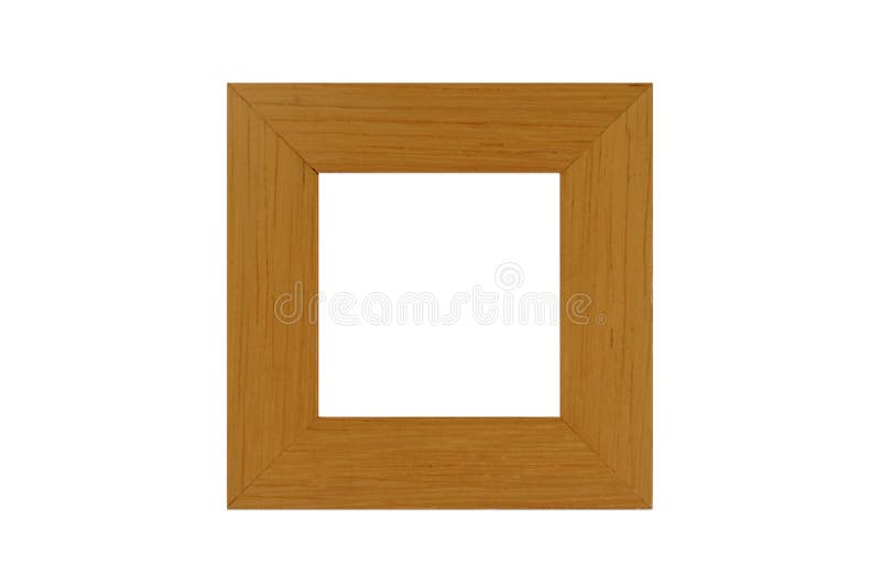 Empty Wooden Cube Frame Against a White Background Stock Image - Image ...