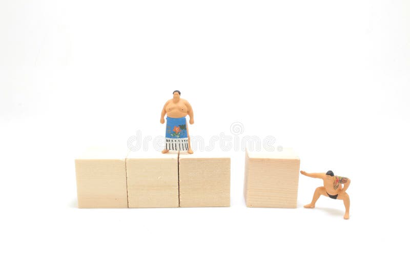 The Empty Wooden Cubes with Fun Figure Stock Photo - Image of concept ...